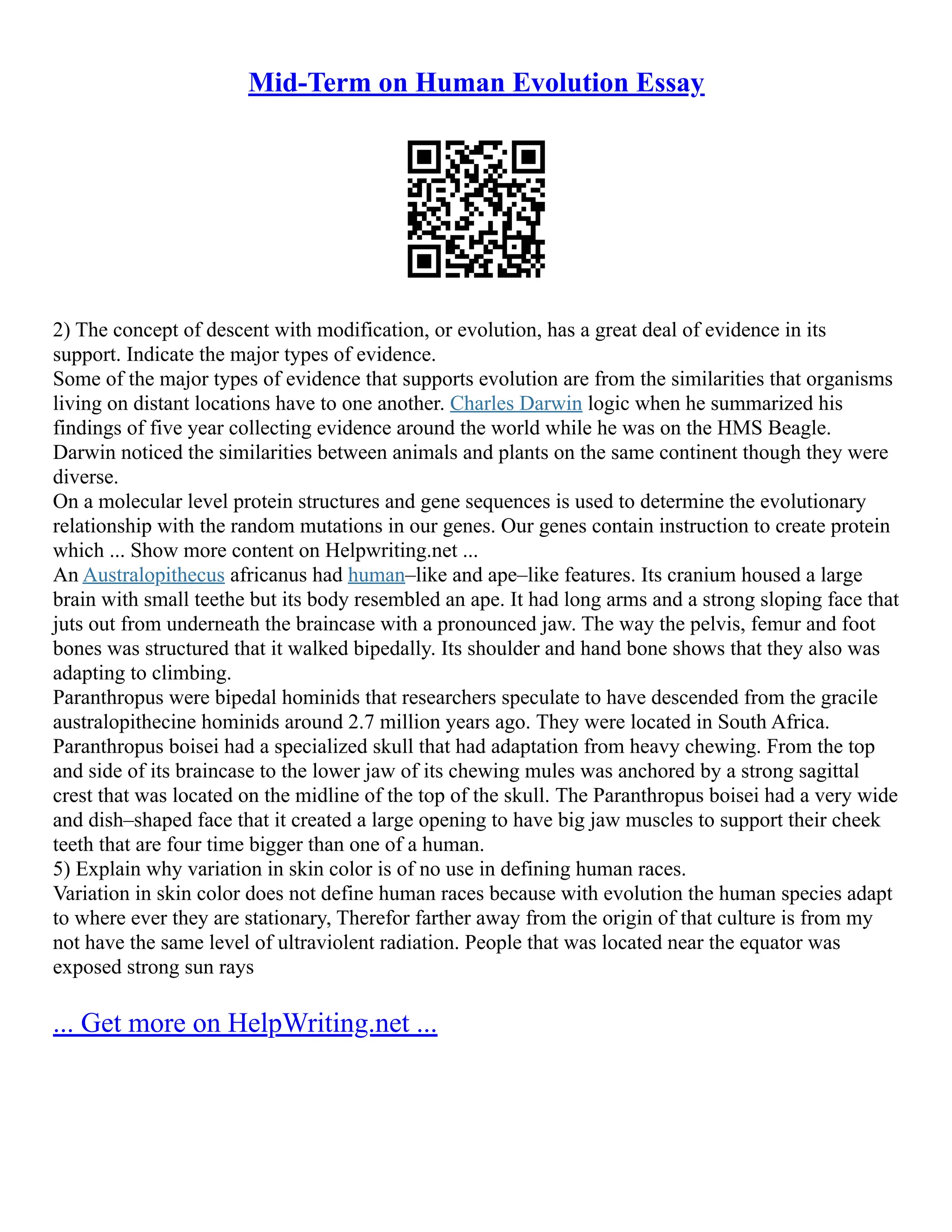 Paranthropus Boisei | PDF