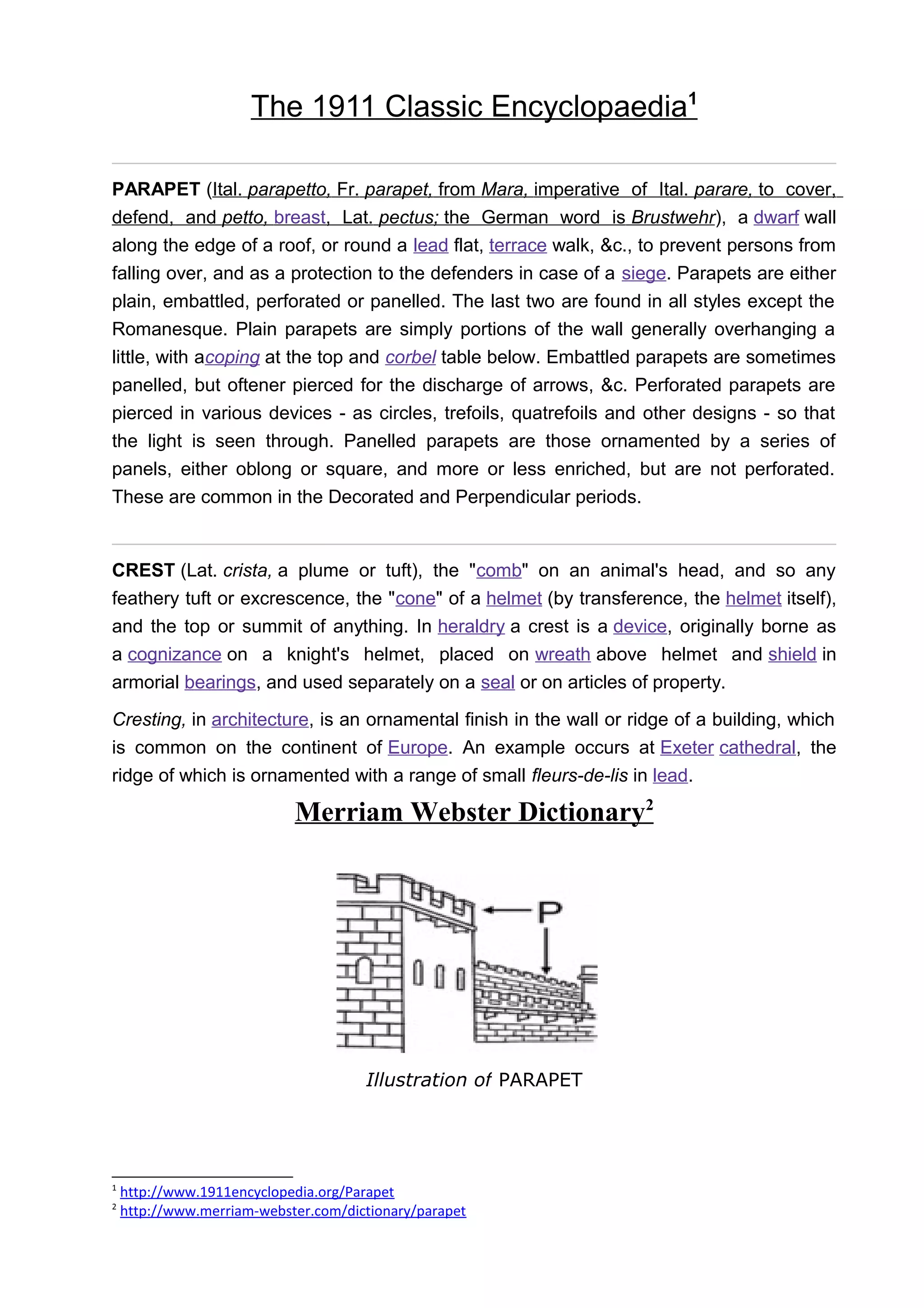 crest Parapet definition | PDF