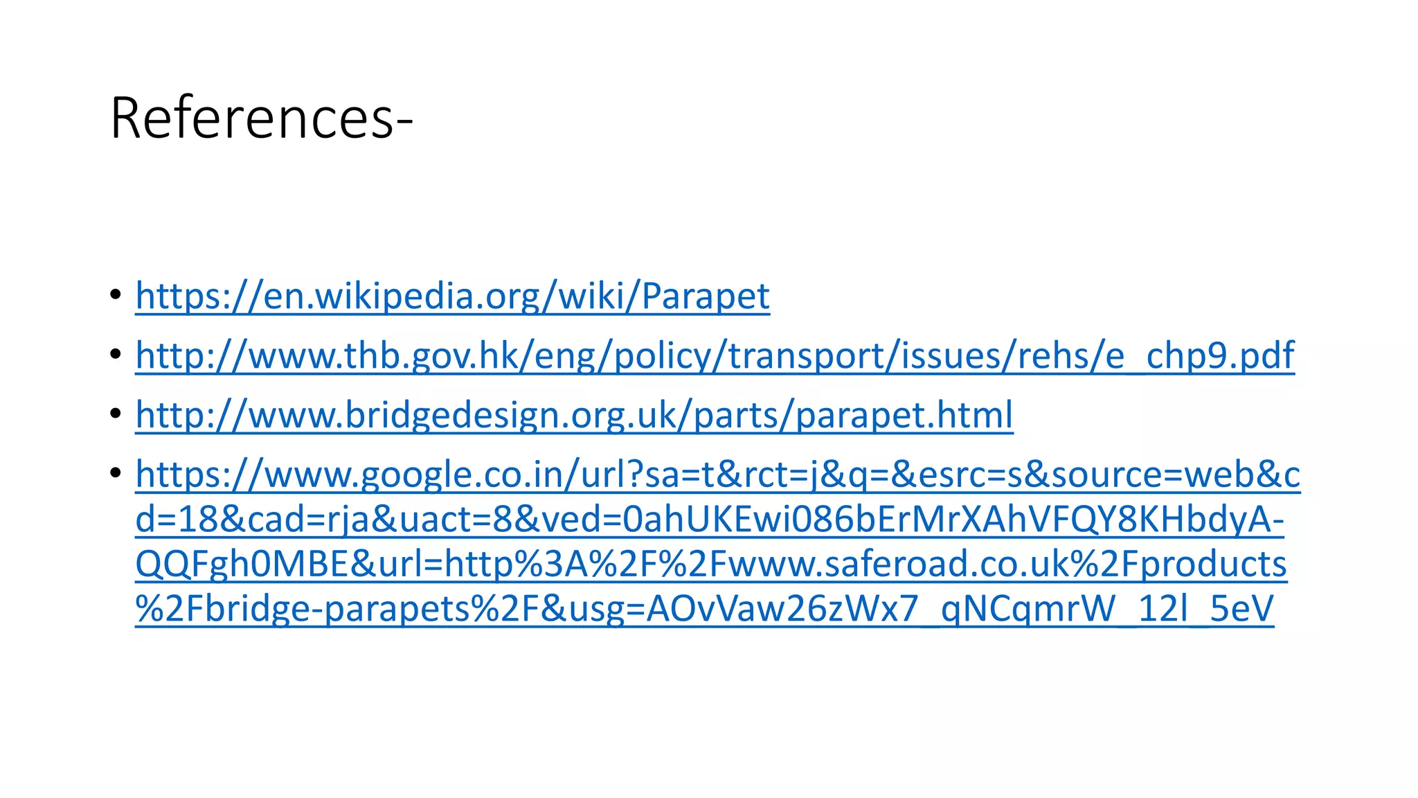 Parapets and railings for highway bridges | PPTX