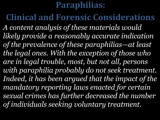 Paraphilias | PPTX | Sexual Conditions | Sexual Health