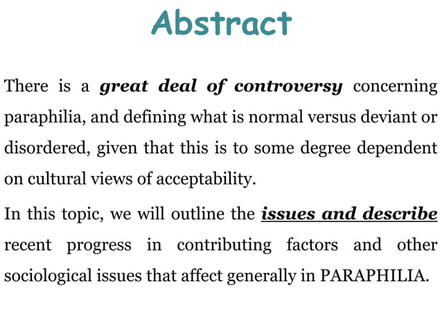 Paraphilias | PPTX | Sexual Conditions | Sexual Health