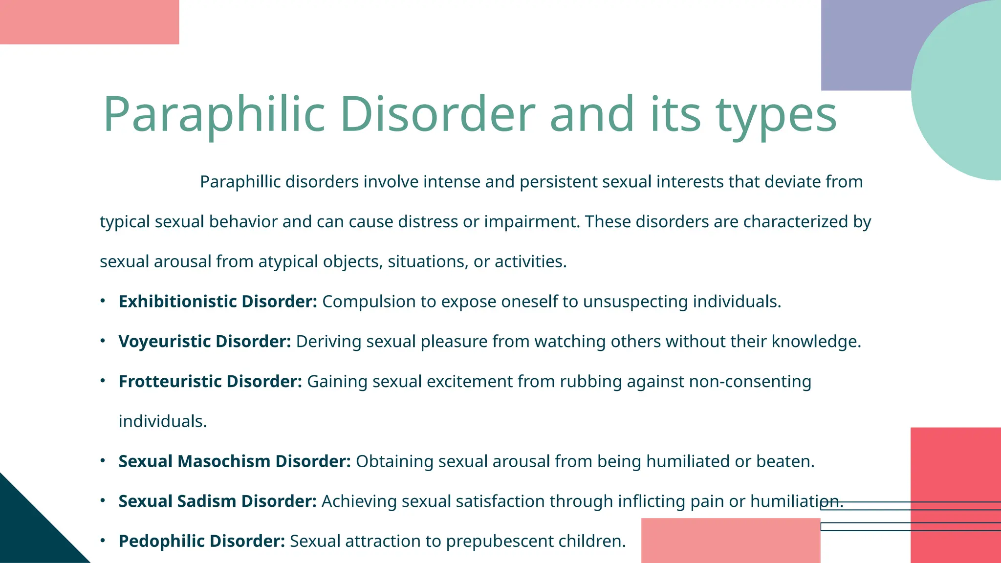 Paraphilic Disorder in clinical psychology | PPTX