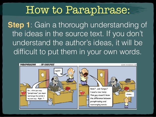 Paraphrasing & Plagiarism