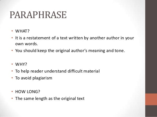 Paraphrase Meaning