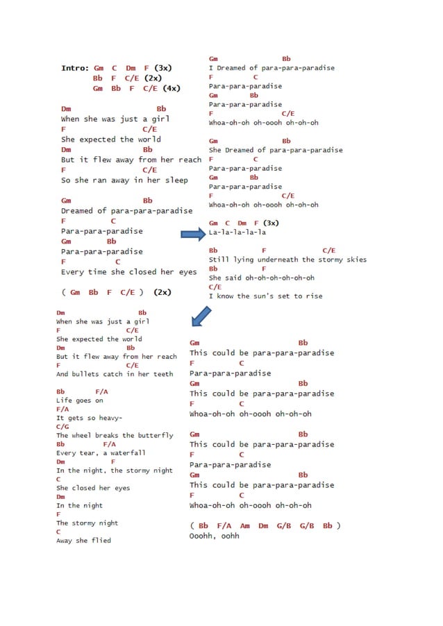 Paraphrase 2020 - lyrics and chords (Sheffield version) | DOCX