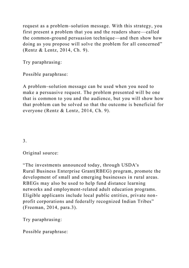 Paraphrase and Summary PracticeA paraphrase represents a restate.docx