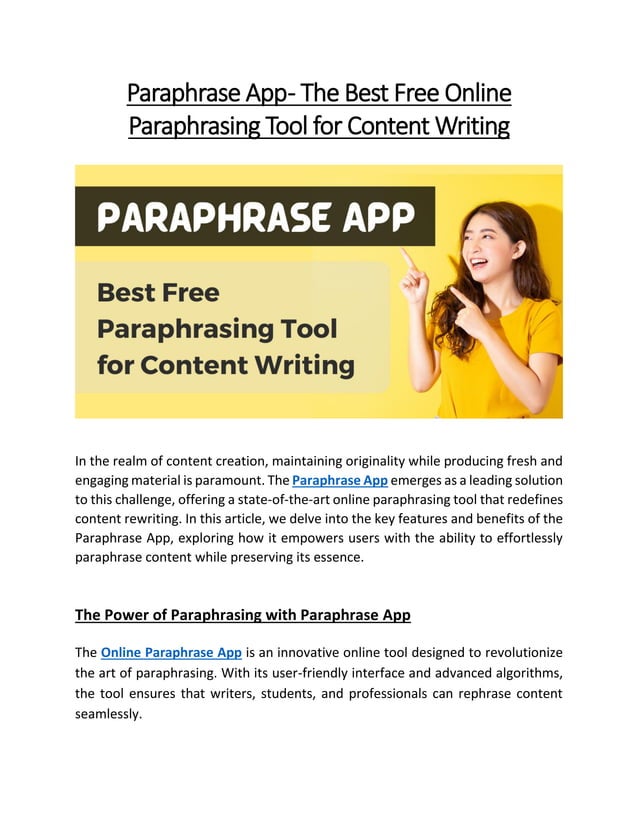 Paraphrase App - The Best Free Online Paraphrasing Tool for Content Writing.pdf