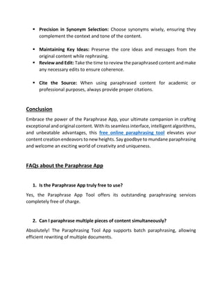 Paraphrase App - The Best Free Online Paraphrasing Tool for Content ...