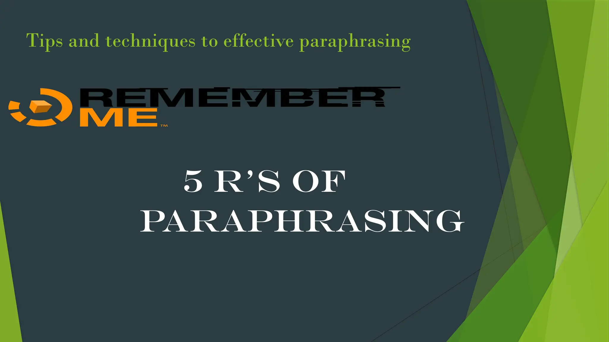 Paraphrasing In Academic Writing PPT.pptx