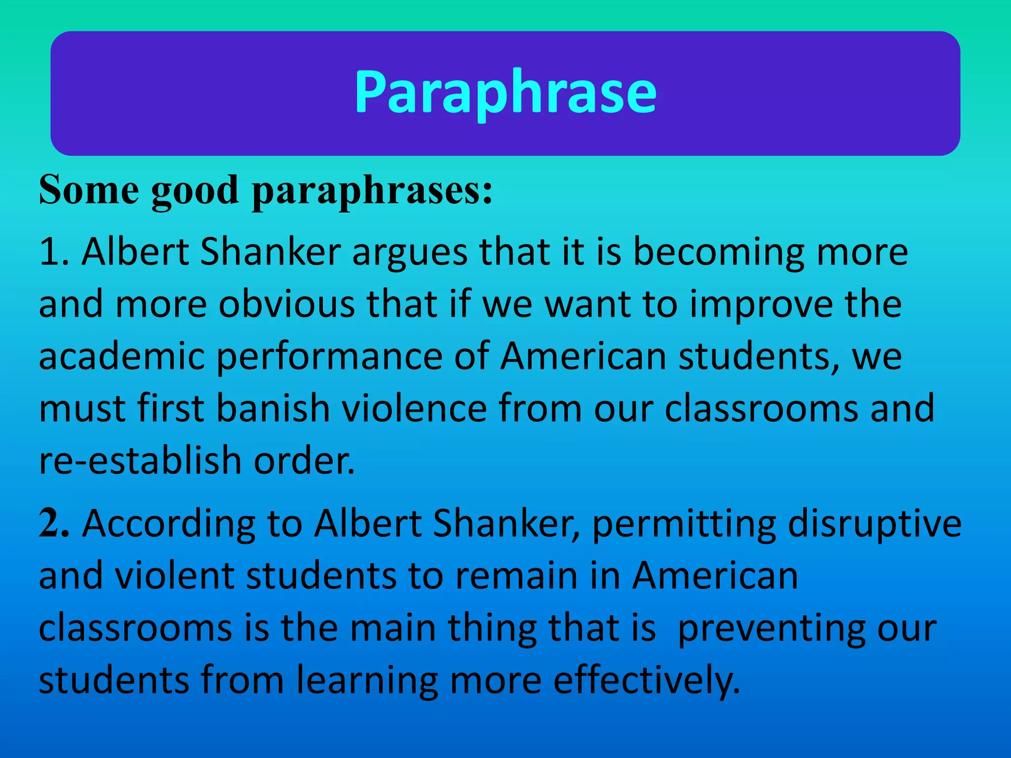 Paraphrase and Quotation | PPT