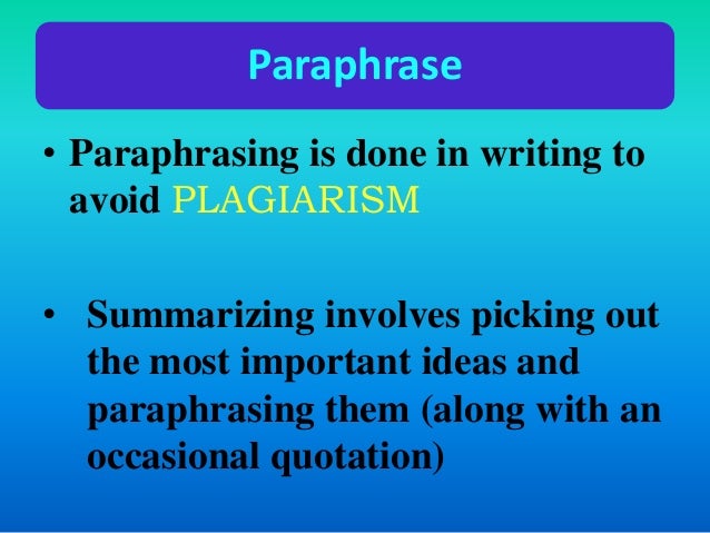 Paraphrase and Quotation