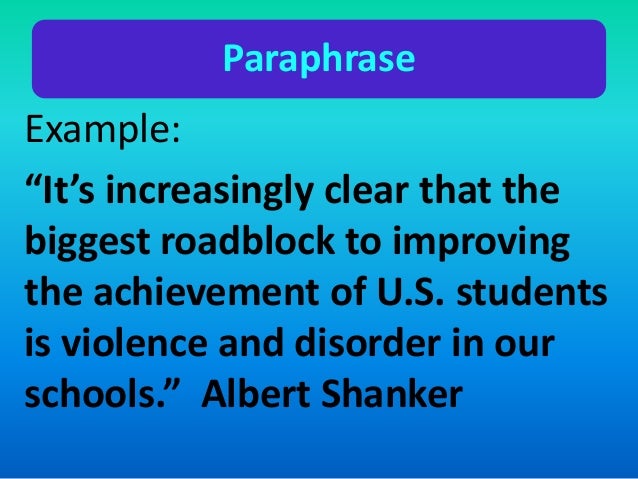 Paraphrase and Quotation