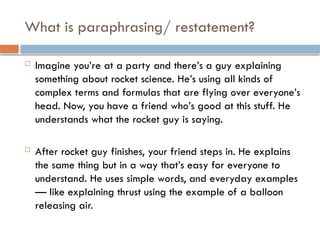 Paraphrases and Restatements Training material.pptx