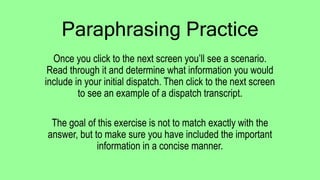 Paraphrase scenarios | PPT