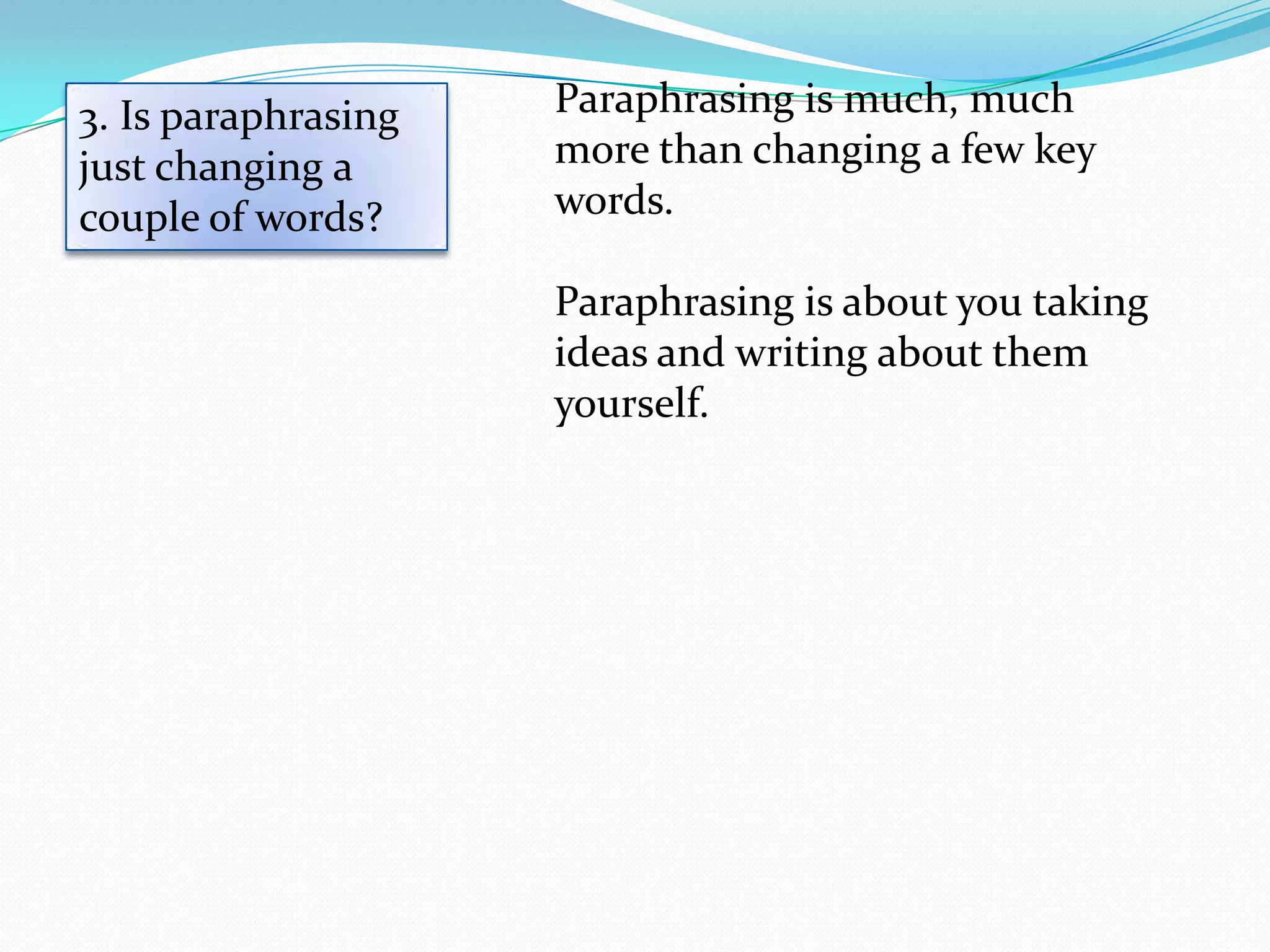 Paraphrasing | PPTX