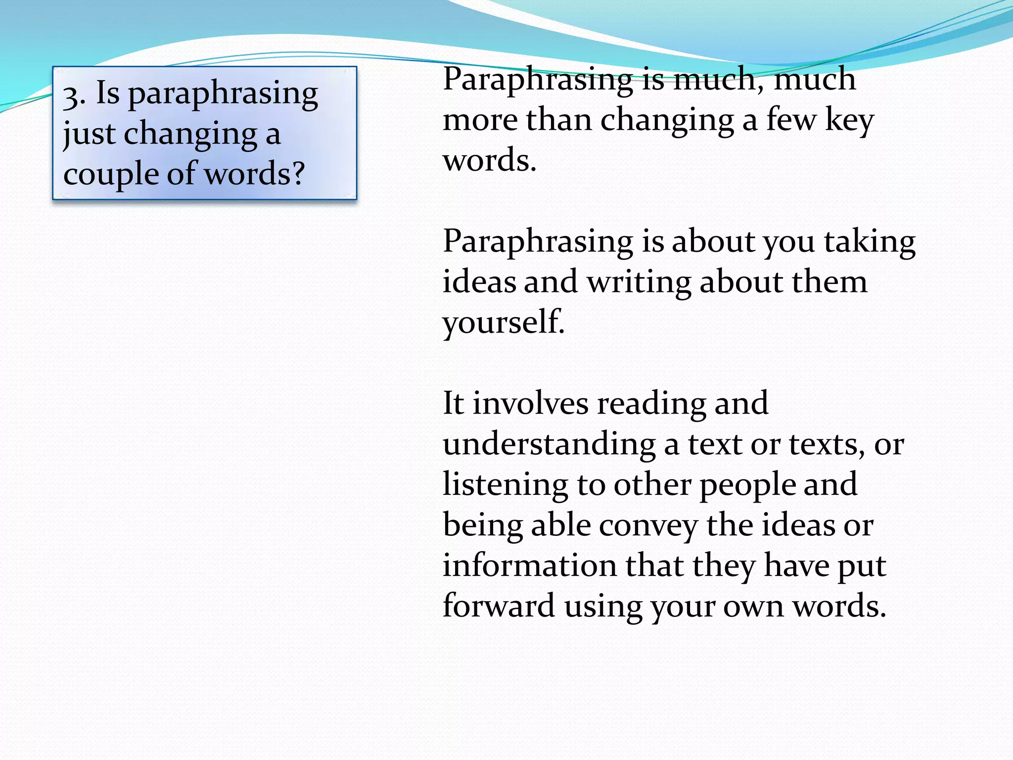 Paraphrasing | PPTX