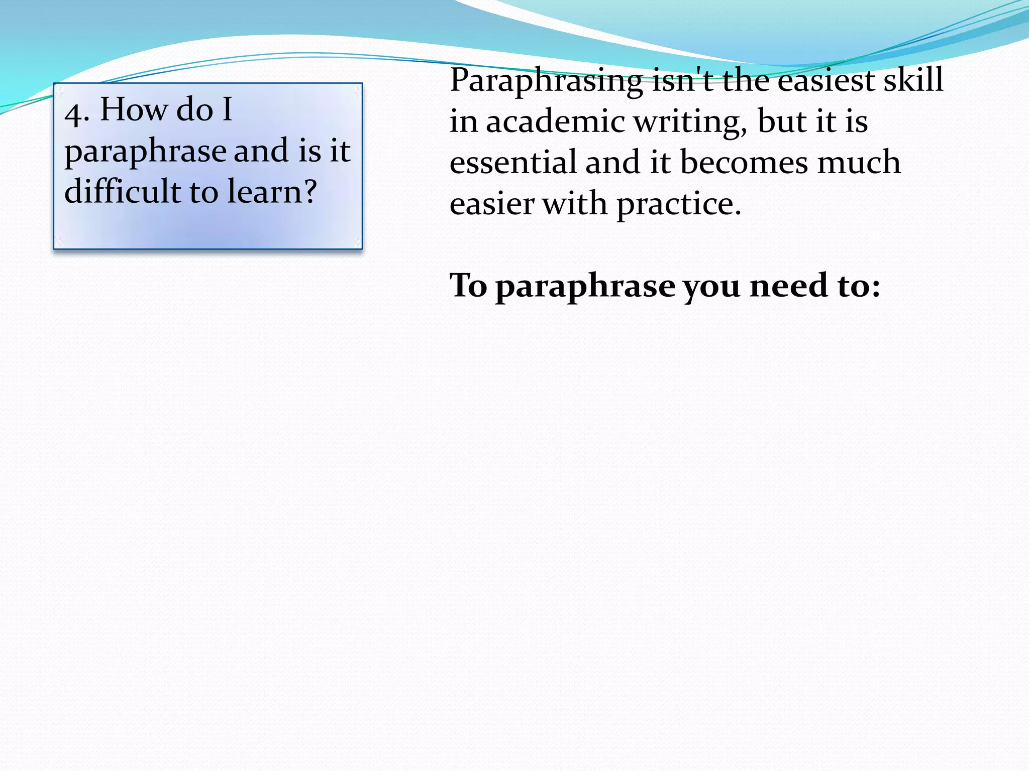 Paraphrasing | PPTX