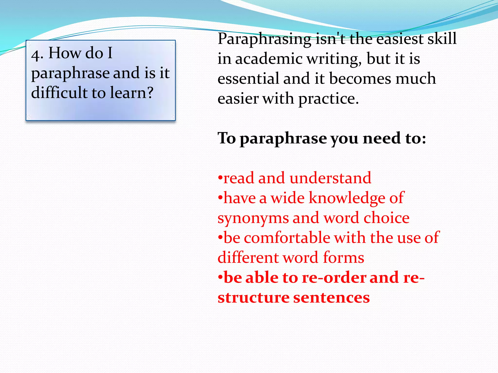 Paraphrasing | PPTX