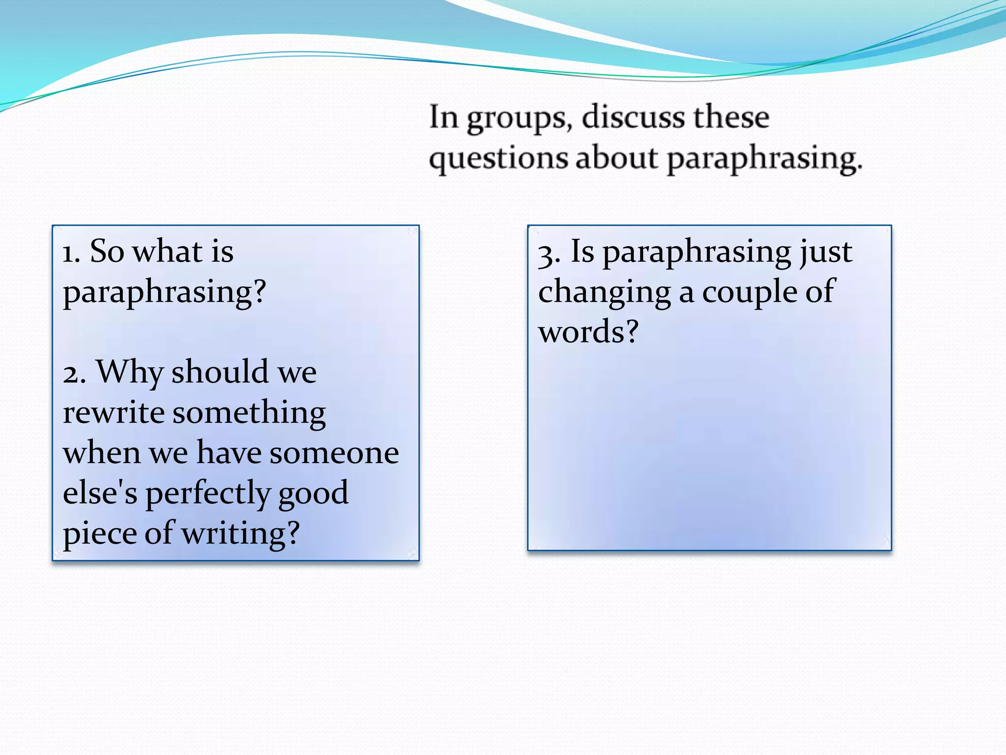 Paraphrasing | PPTX