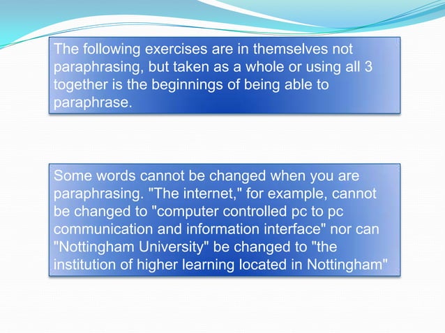 Paraphrasing | PPTX | Homework and Study | Education