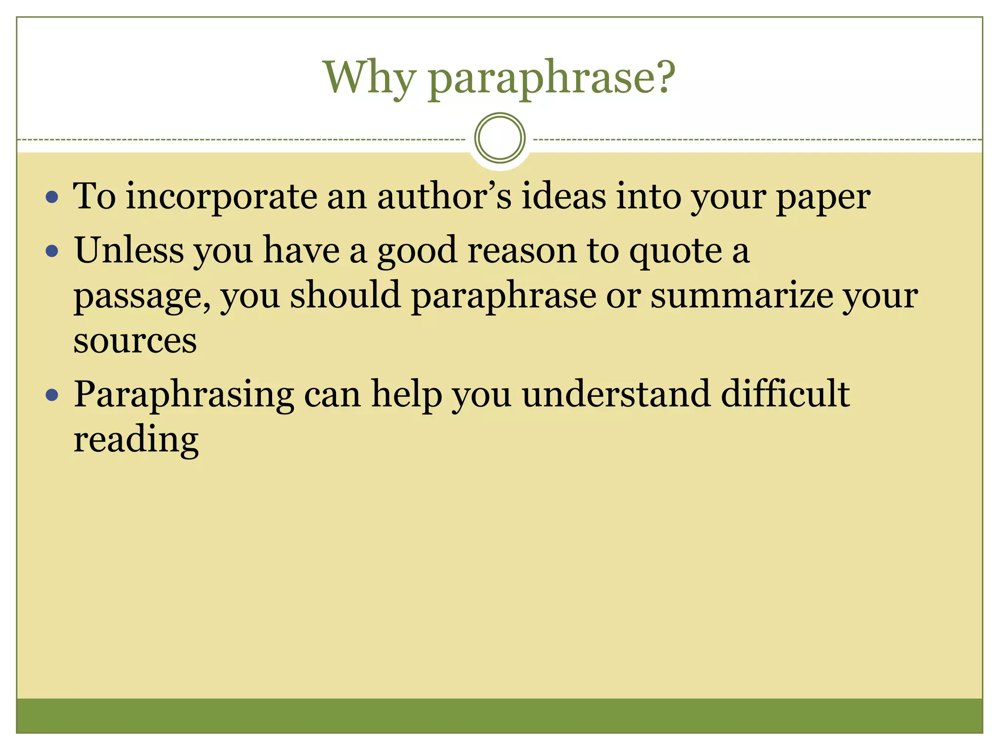 Paraphrasing | PPTX