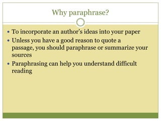Paraphrasing | PPTX
