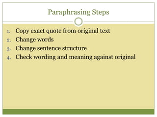 Paraphrasing | PPTX