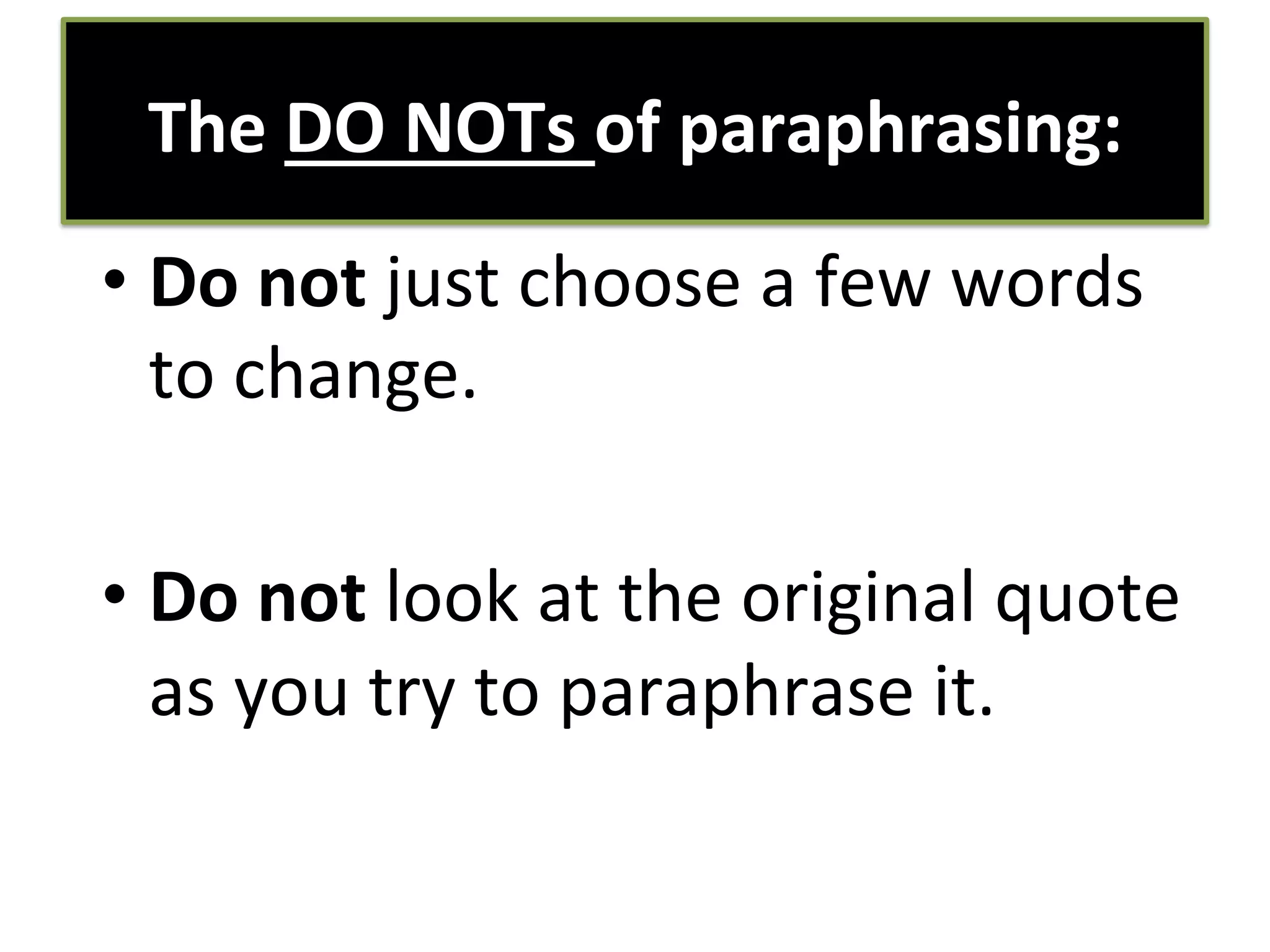 Paraphrasing | PPT