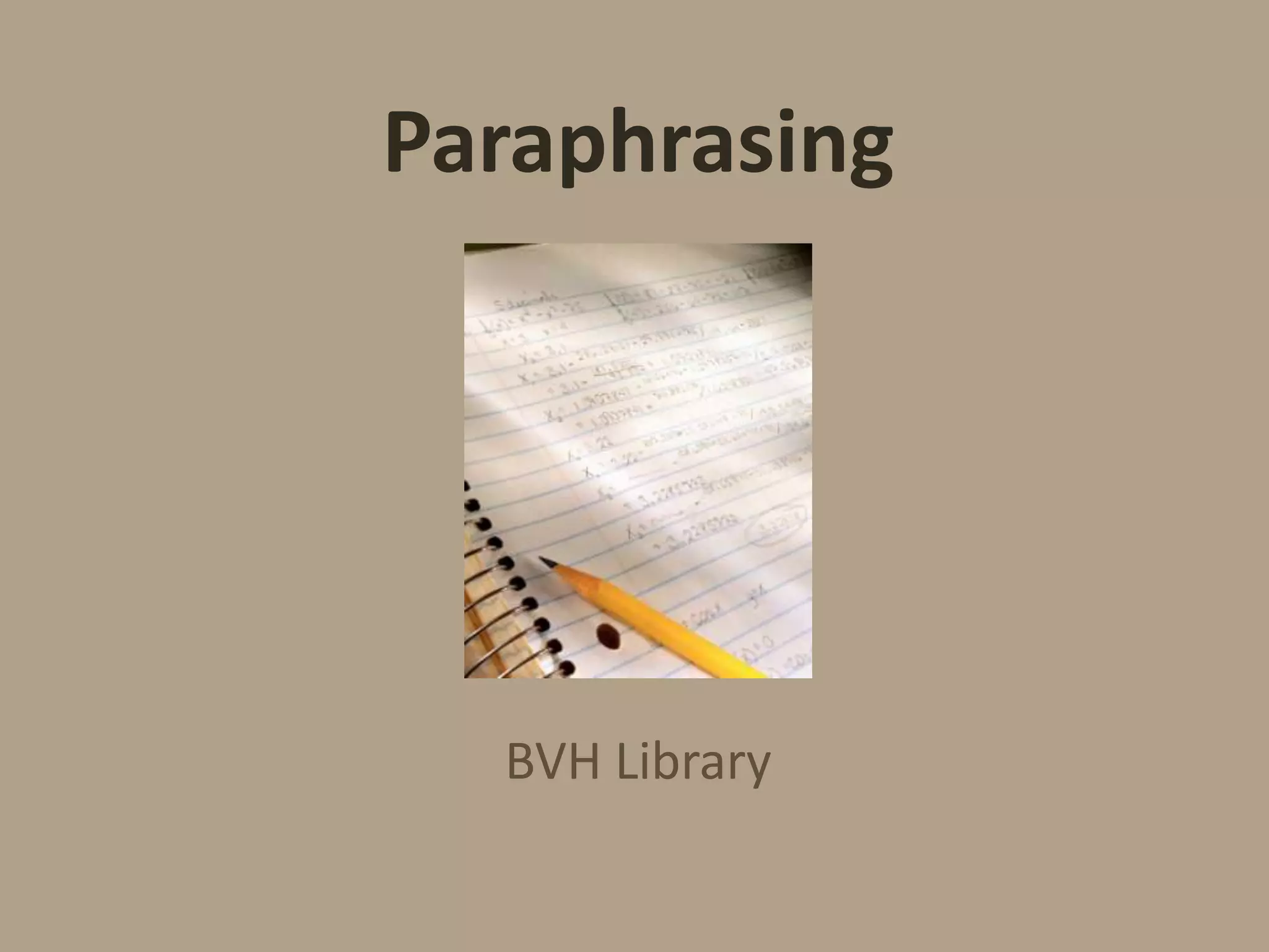 Paraphrasing | PPTX