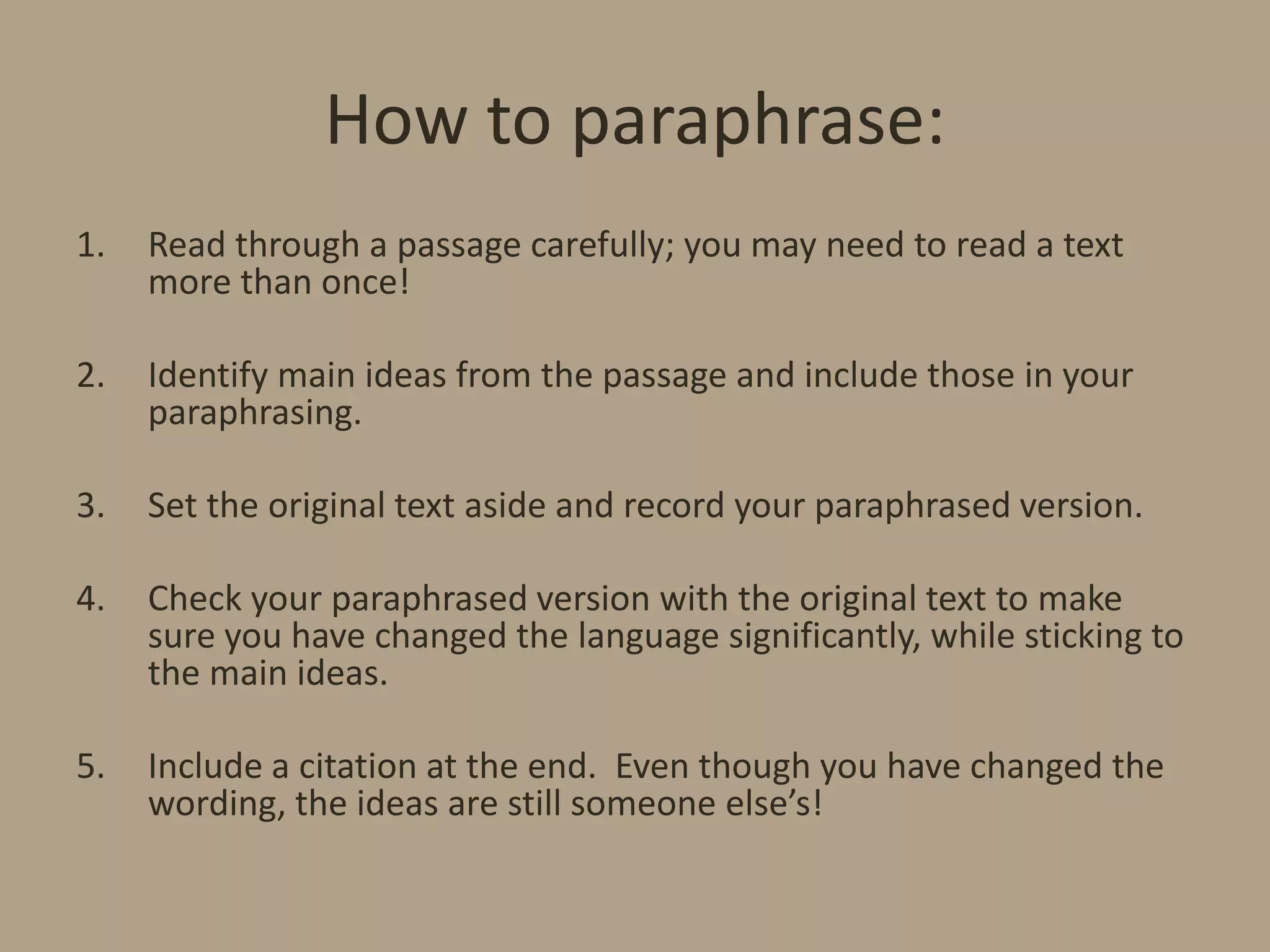 Paraphrasing | PPTX