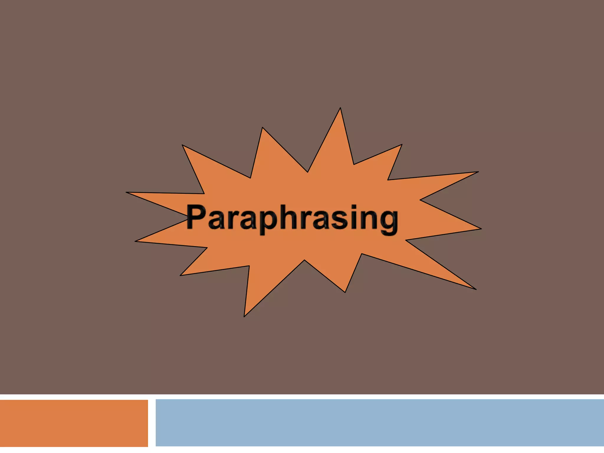 How to paraphrase | PPT