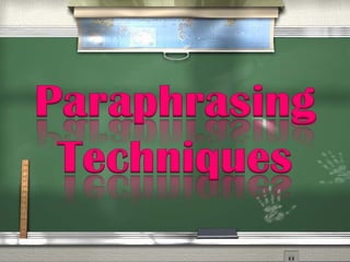 Paraphrasing | PPT