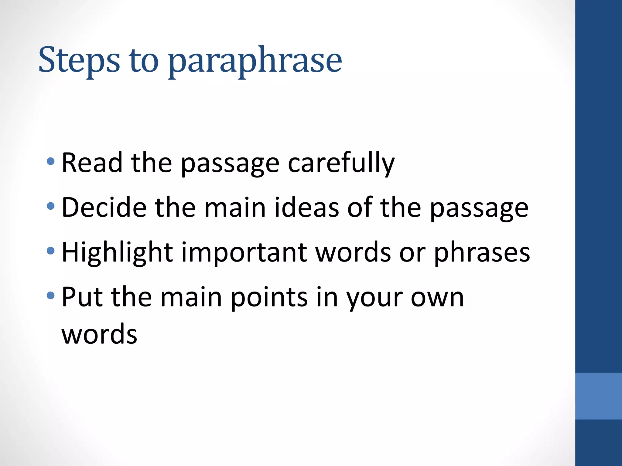 Paraphrasing | PPTX