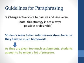 Paraphrasing | PPTX