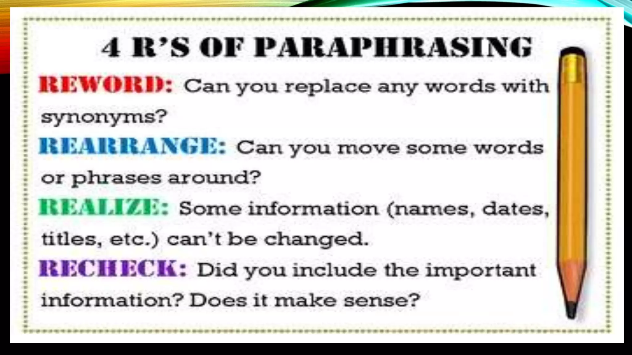 Paraphrasing | PPTX