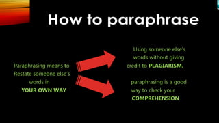 Paraphrasing | PPTX