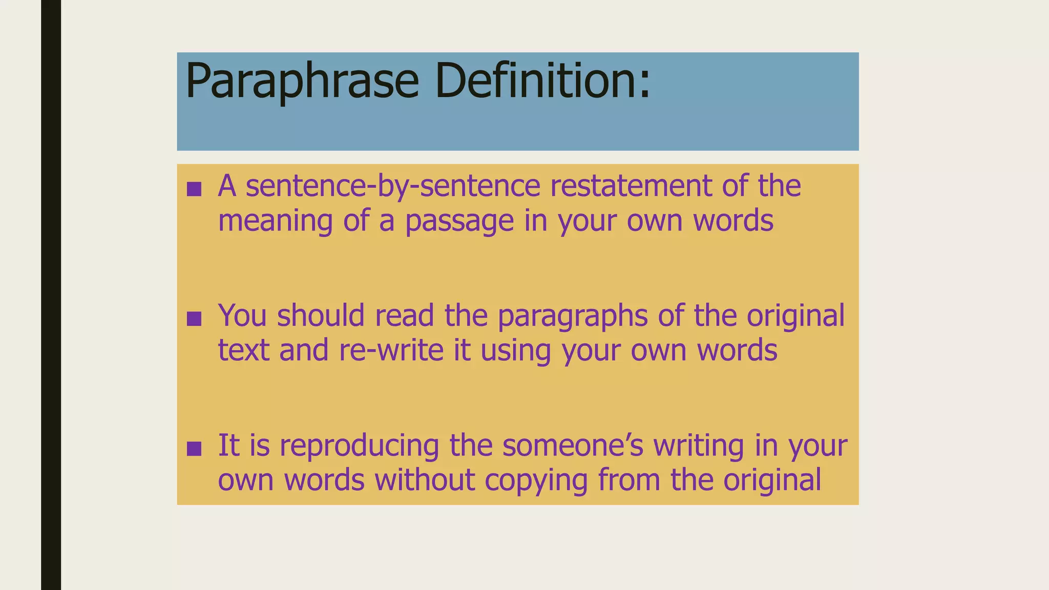 Paraphrasing | PPTX