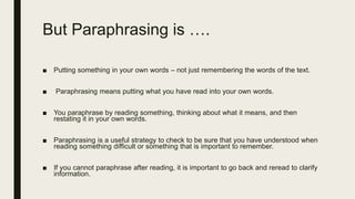 Paraphrasing | PPTX