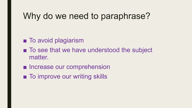 Paraphrasing | PPT