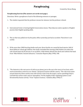 paraphrasing.pdf | Resume Writing and Advice | Job Search