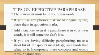 paraphrasing in English for Academic and Professional Purposes.pptx