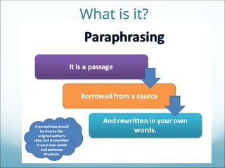 Paraphrase the sentences (Paraphrasing.ppt) | PPT
