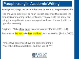Paraphrasing-and-Citation. How to paraphrase and cite the reference ...