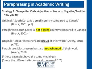 Paraphrasing-and-Citation. How to paraphrase and cite the reference ...