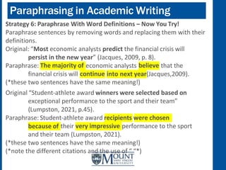 Paraphrasing-and-Citation. How to paraphrase and cite the reference ...