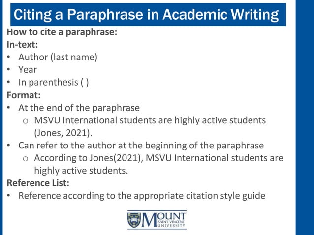 Paraphrasing-and-Citation. How to paraphrase and cite the reference ...