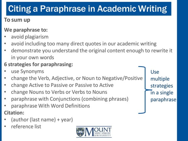 Paraphrasing-and-Citation. How to paraphrase and cite the reference ...