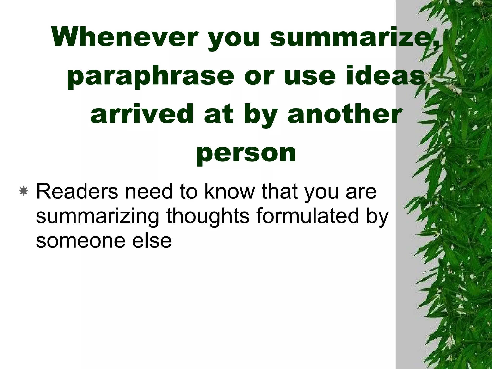 Paraphrasing Quotes | PPT