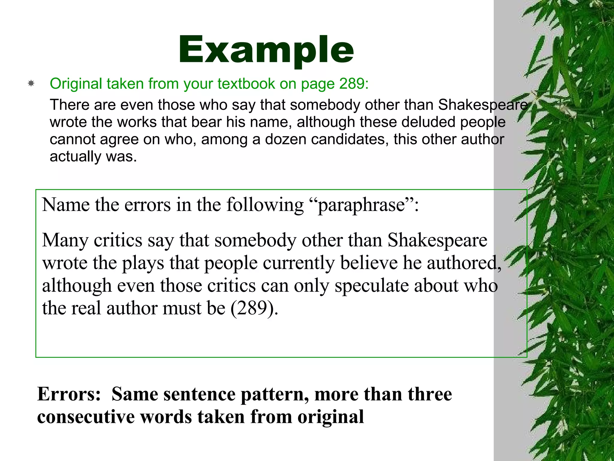 Paraphrasing Quotes | PPT