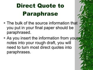 Paraphrasing Quotes | PPT